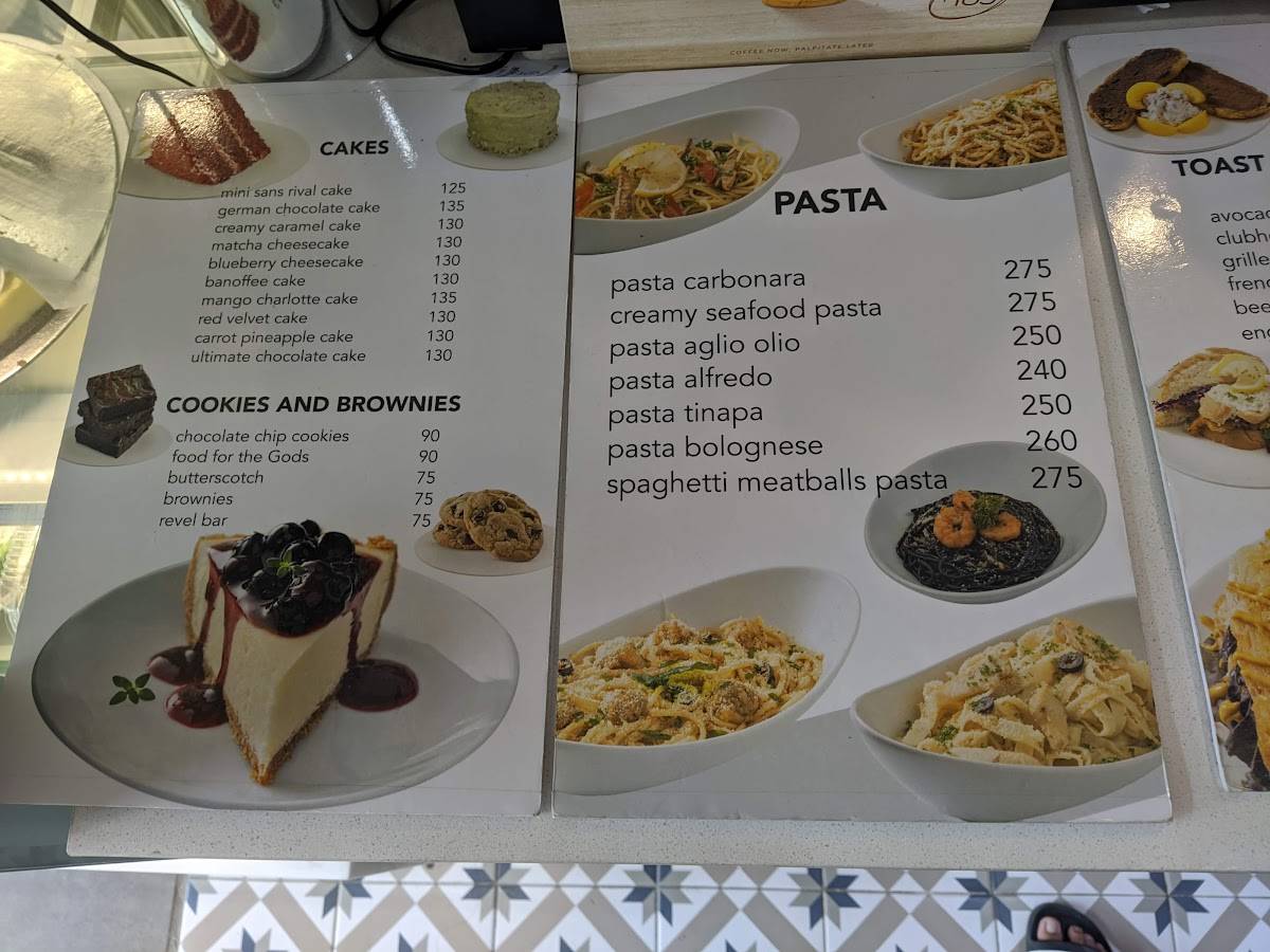 Carta del restaurante Palpitate Coffee Davao City, Dávao