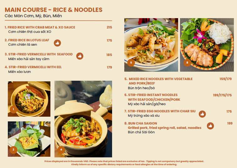 Menu at Pandan Leaf Saigon Restaurant & Rooftop Bar, Ho Chi Minh City