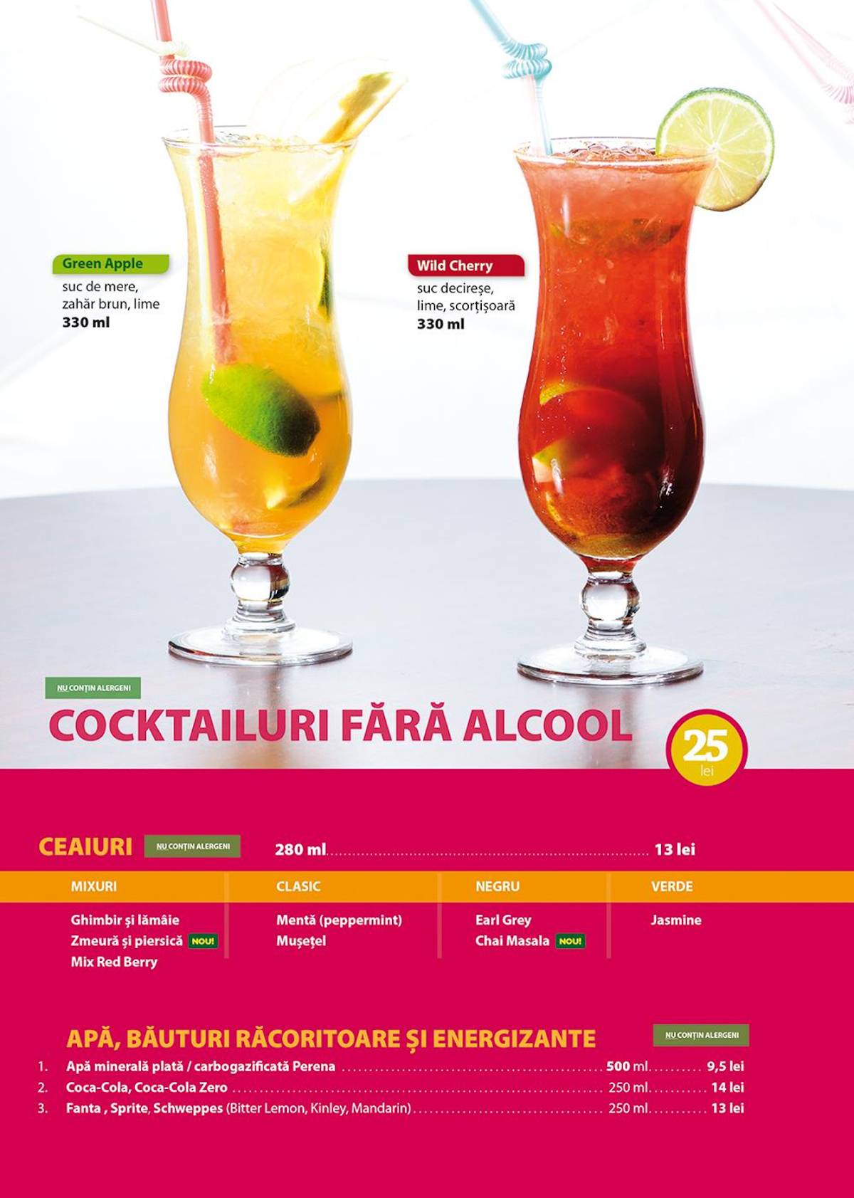 Menu at Papa Sam, Timișoara