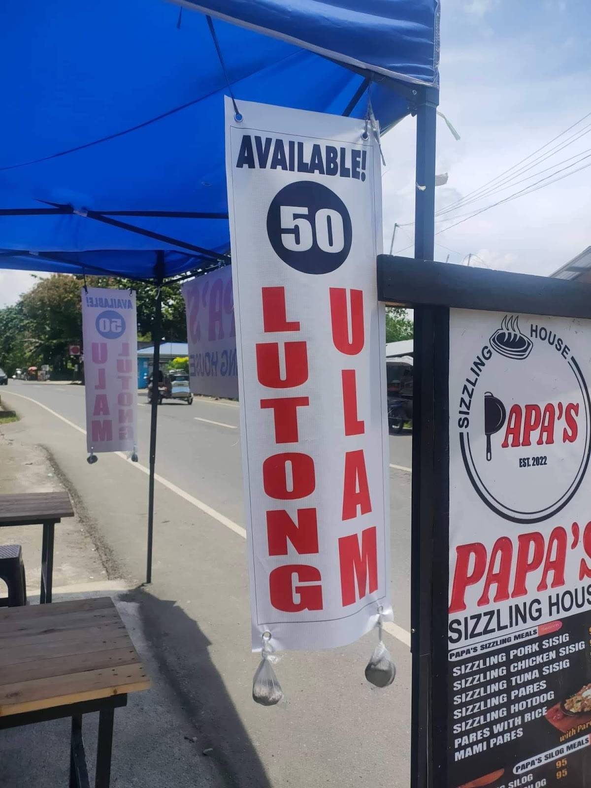 Menu at Papa’s Sizzling House restaurant, Baler