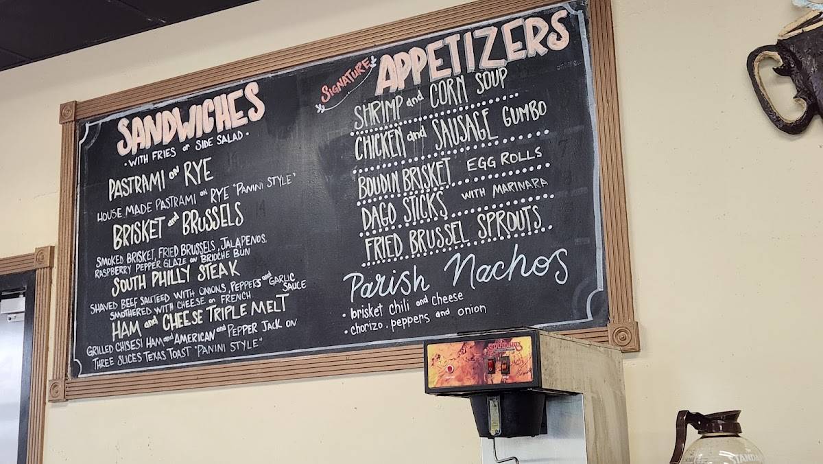 Menu at Parish Diner restaurant, Chalmette