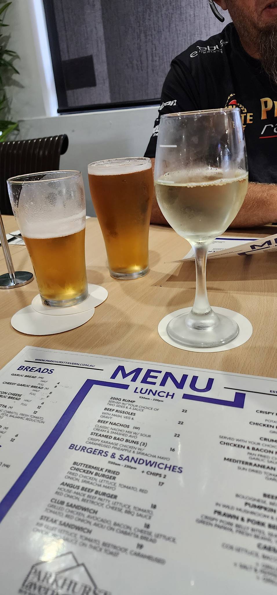 Menu at Parkhurst Tavern restaurant, Parkhurst