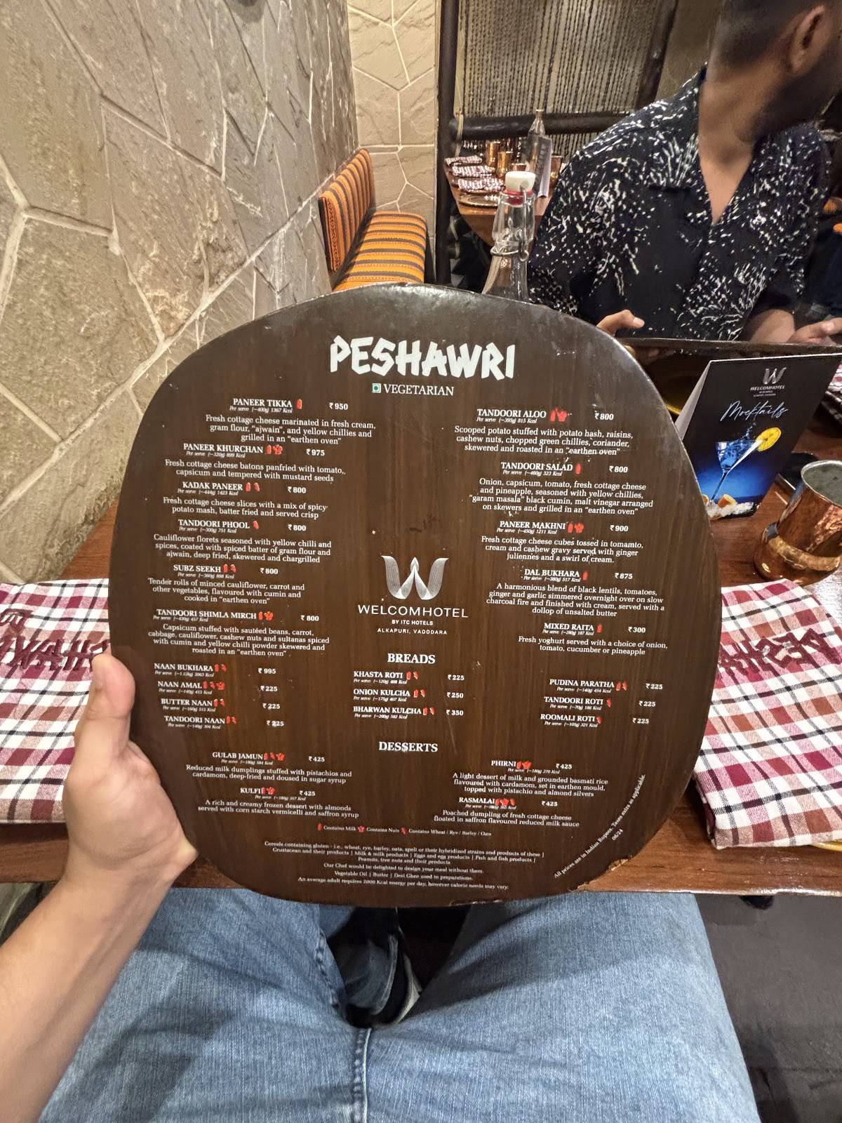 Menu at Peshawri by Welcomhotel Vadodara, Vadodara