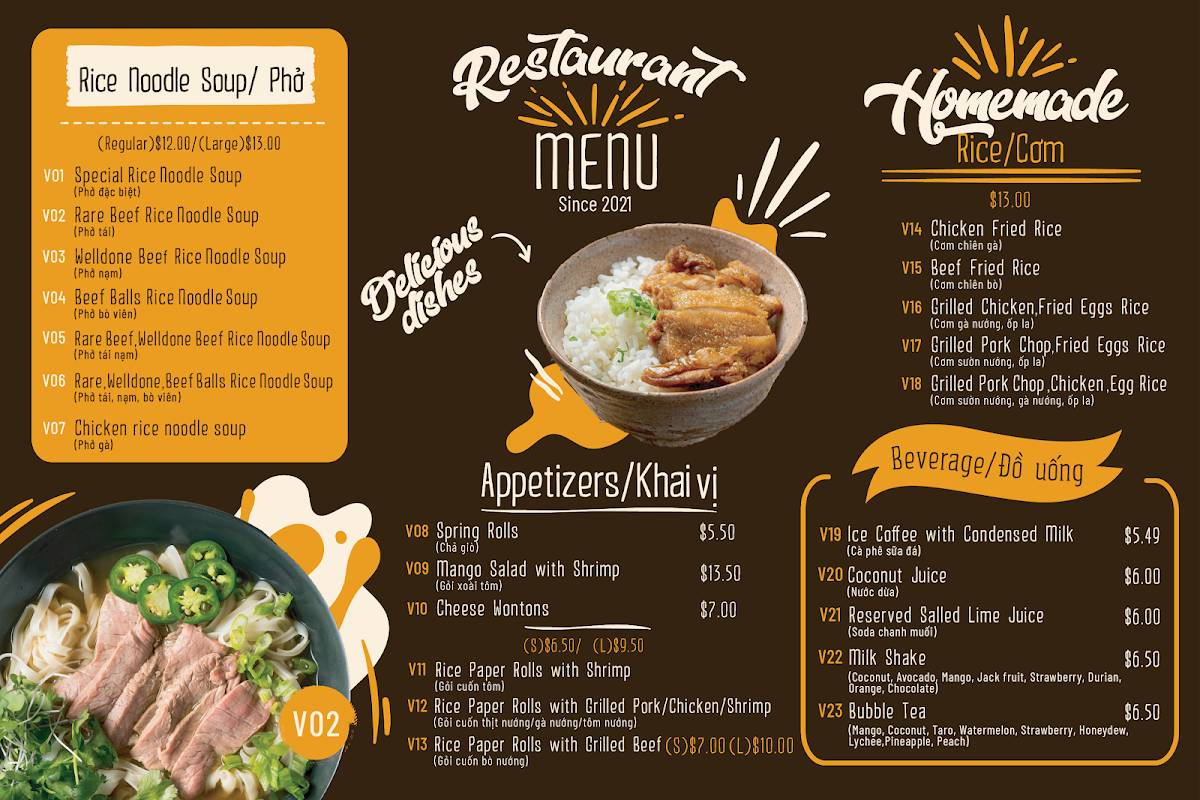 Menu at Lincside Pub - Pho Diep, Hamilton