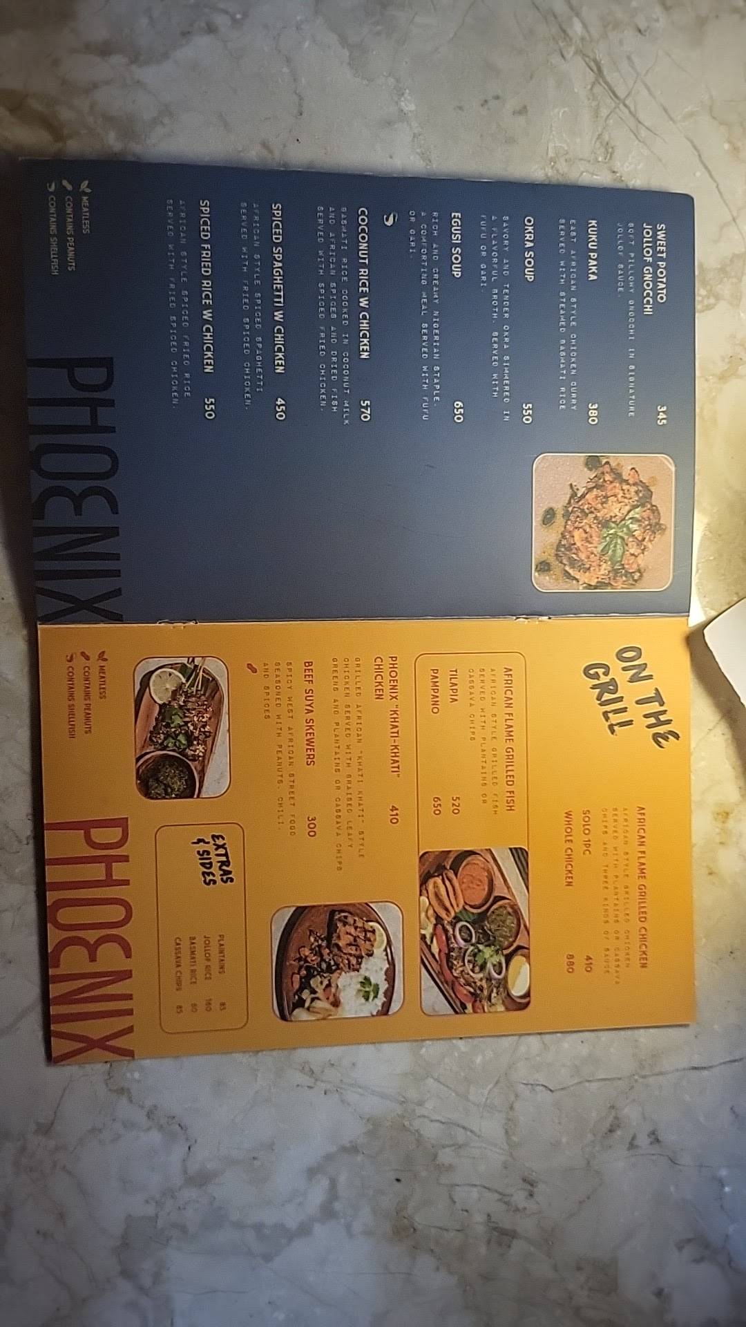 Menu at Phoenix Resto Bar, Makati