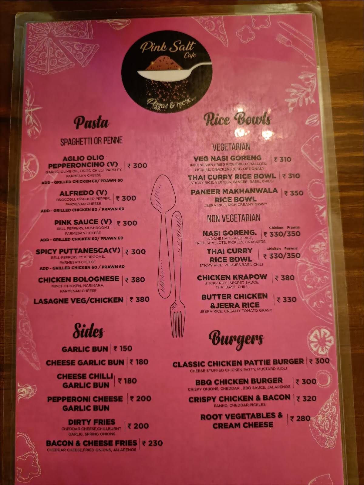 Menu at Pink Salt Cafe, Vasai