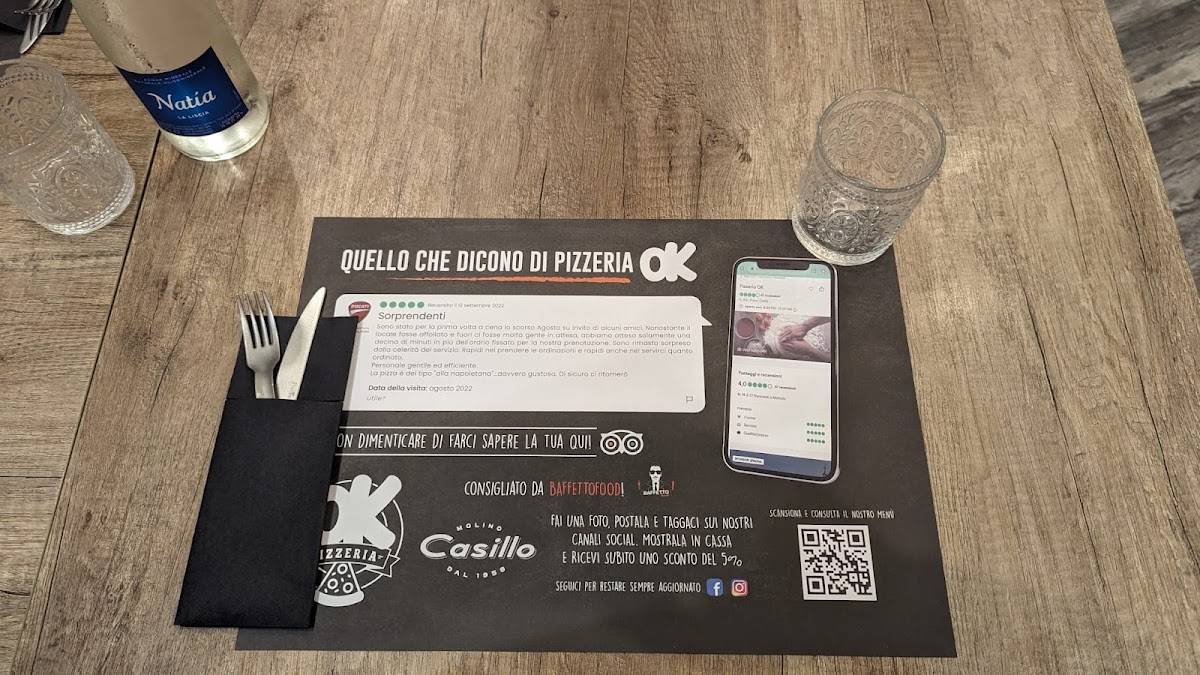 Menu at Pizzeria OK, Mottola