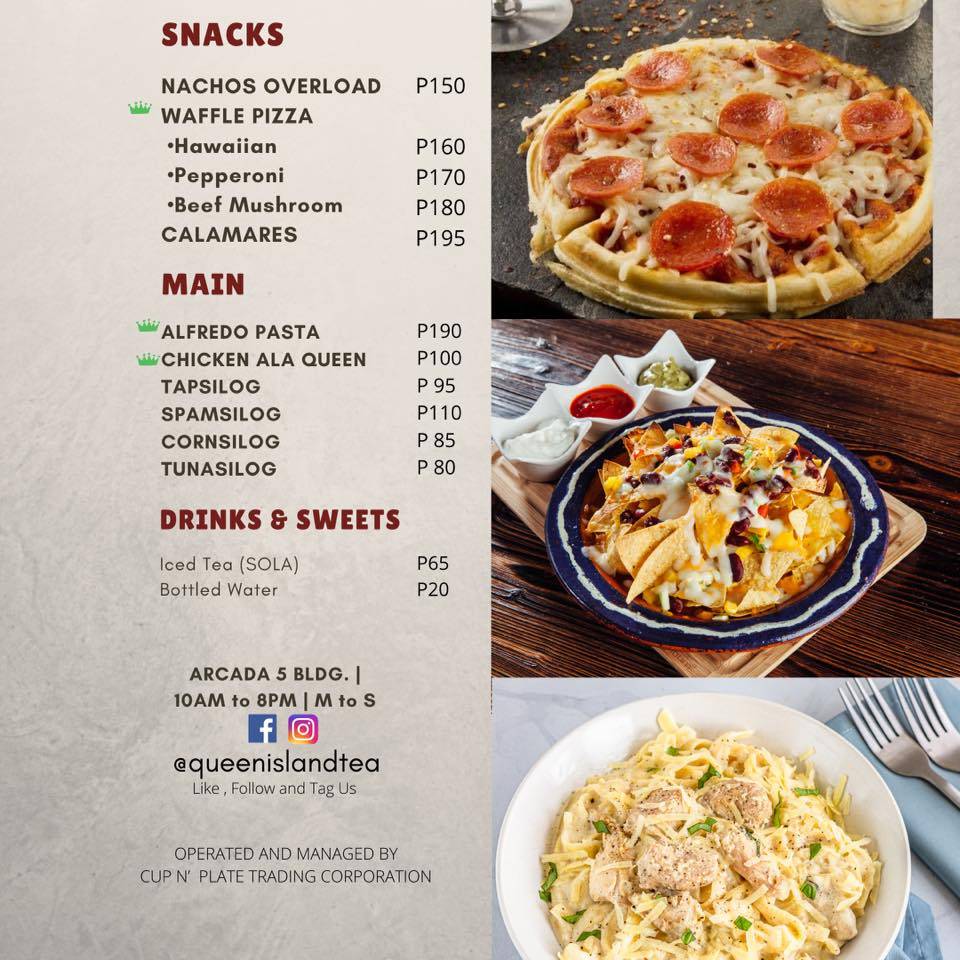 Menu at Queen Island Tea, Mandaue City