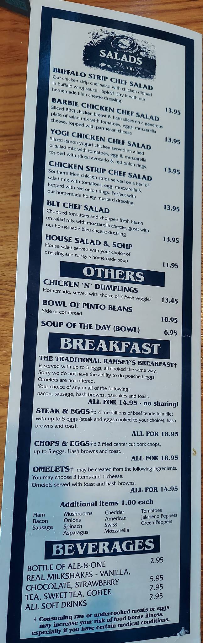 Menu at Ramsey's Diner - Harrodsburg Rd restaurant, Lexington, Old ...