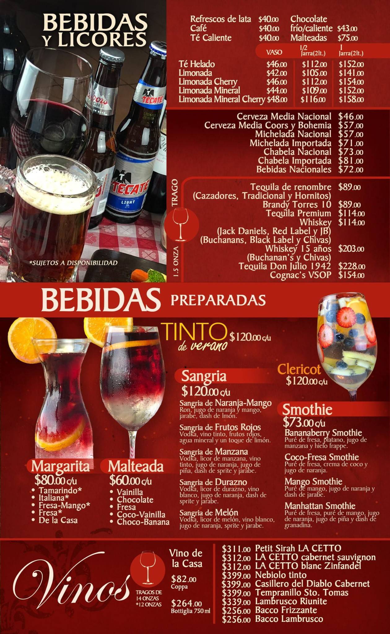 Carta del restaurante Ravizza Ristorante, Mexicali, Blvd. Benito Juárez ...