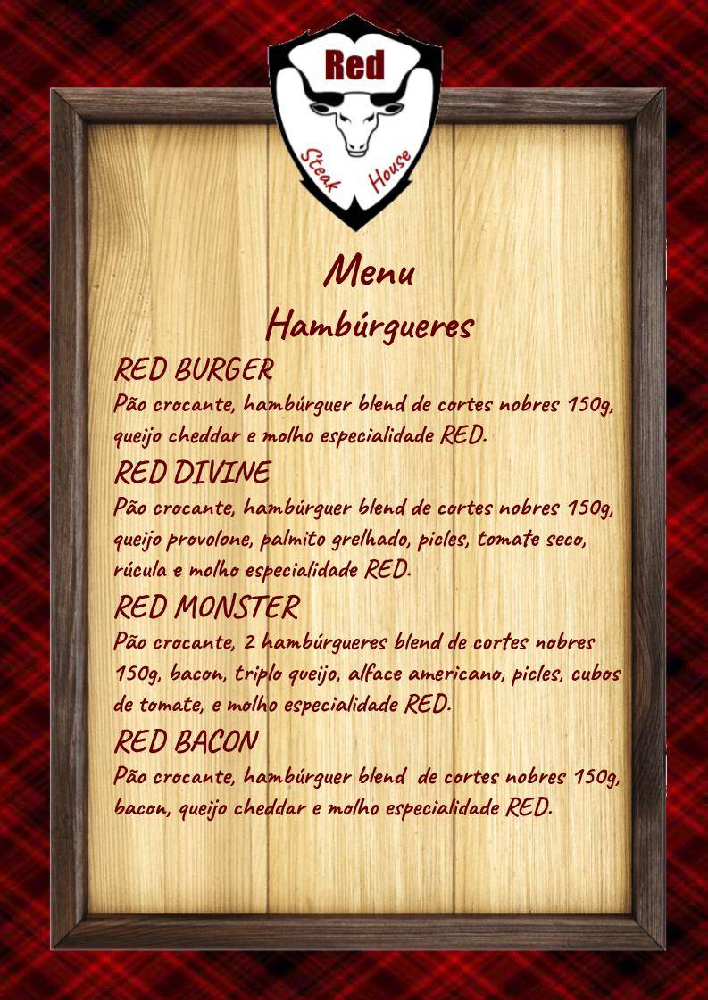 Carta del restaurante Red Steak House, Joinville