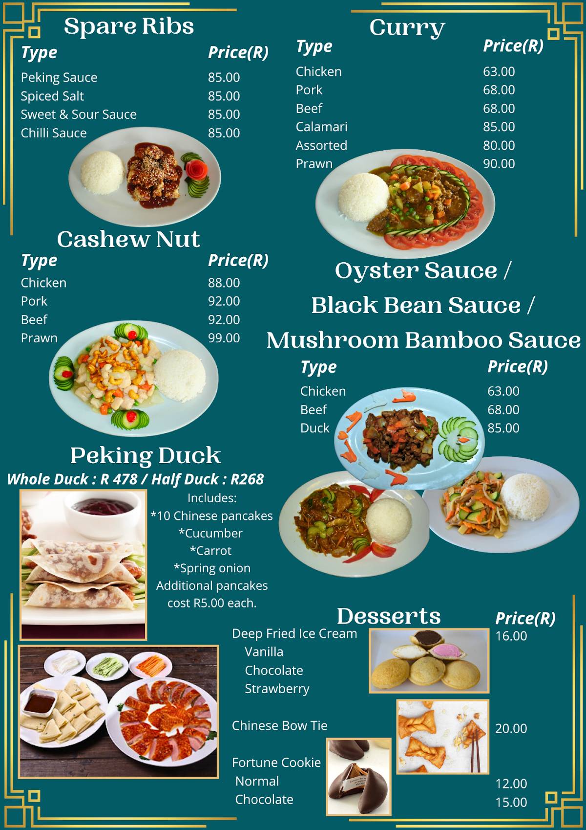 Menu at Rejoice sushi bar, Sandton