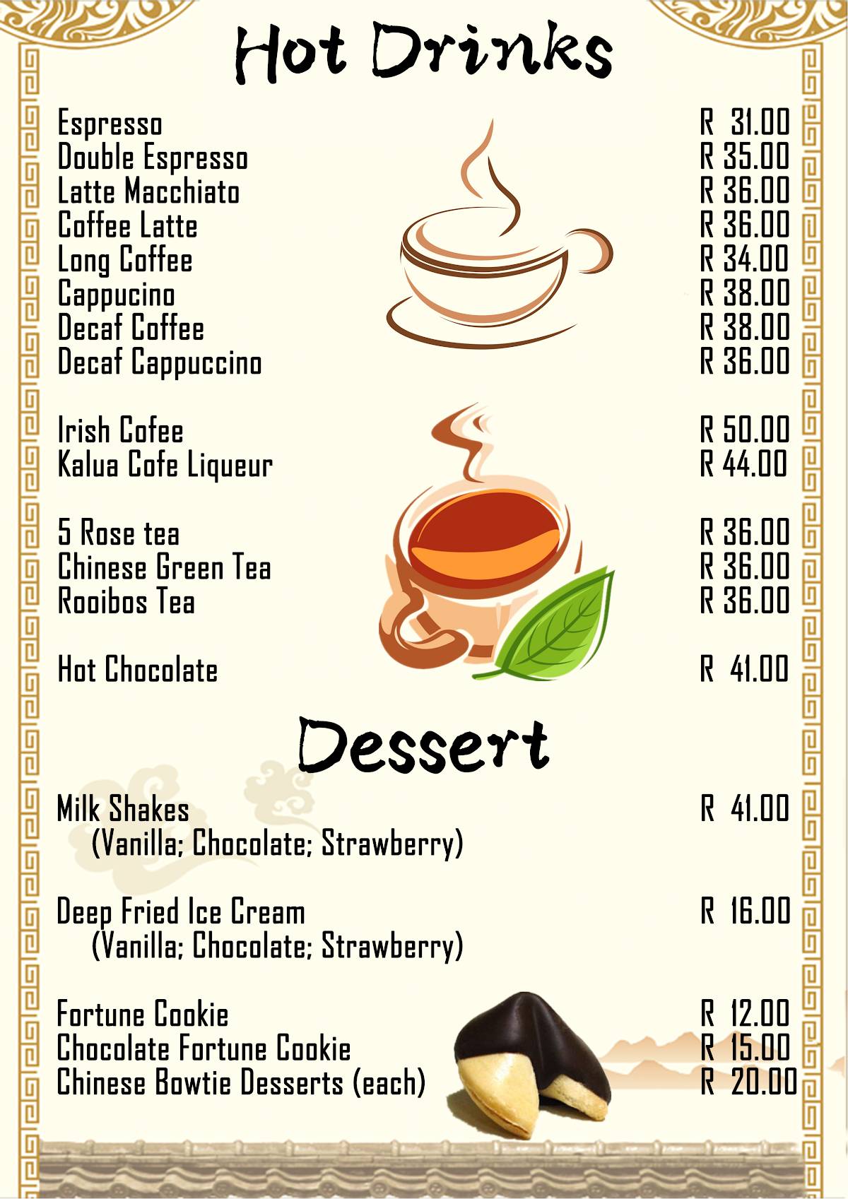 Menu at Rejoice sushi bar, Sandton