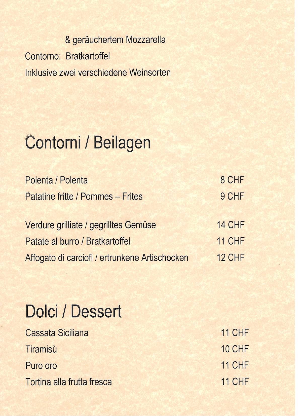 Carta de Restaurant Exklusive - ehemals Rustica, Oberkulm