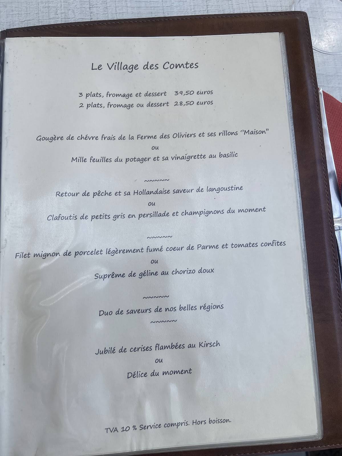 Menu au Restaurant Le Refuge, Orçay