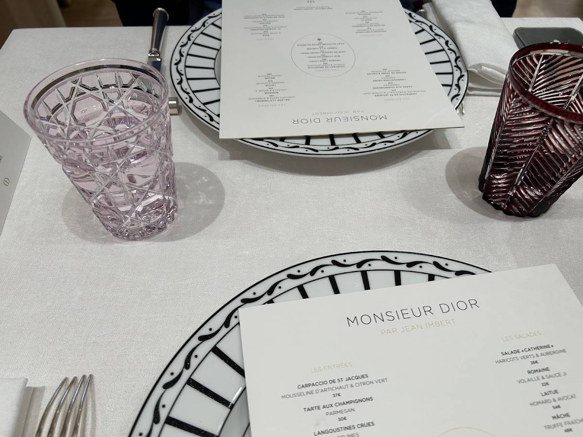 Menu at Restaurant Monsieur Dior, Paris