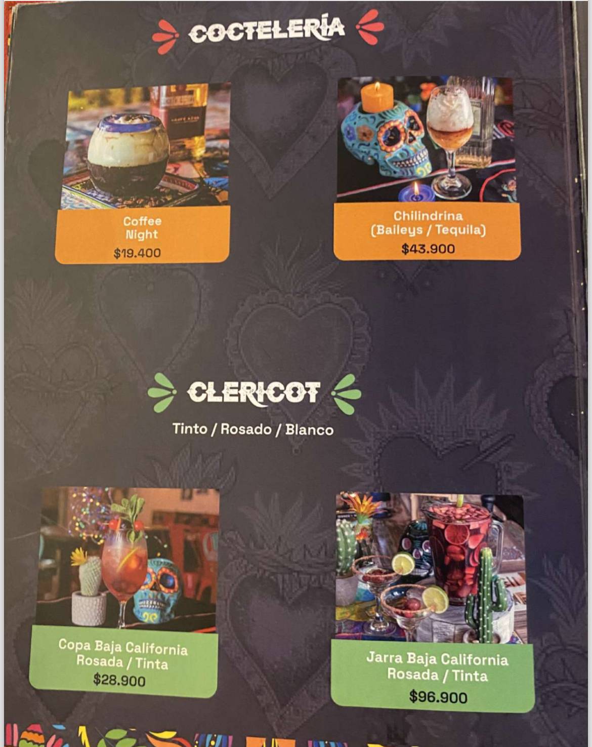 Carta de Restaurante ¡Ay! Chabela Antojitos Méxicanos, Jericó