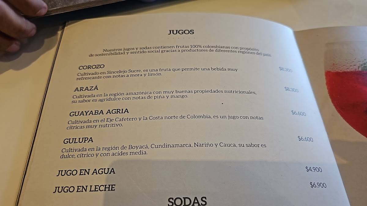 Carta de Restaurante Cafe de las letras - El Cubo, Bogotá