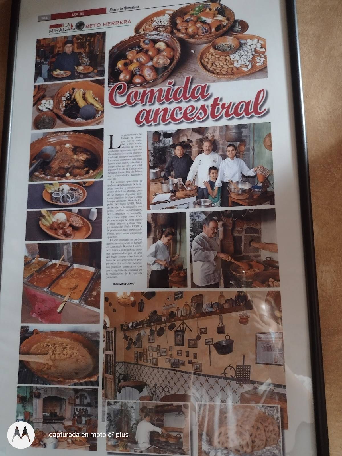 Carta de Restaurante Las Monjas, Santiago de Querétaro
