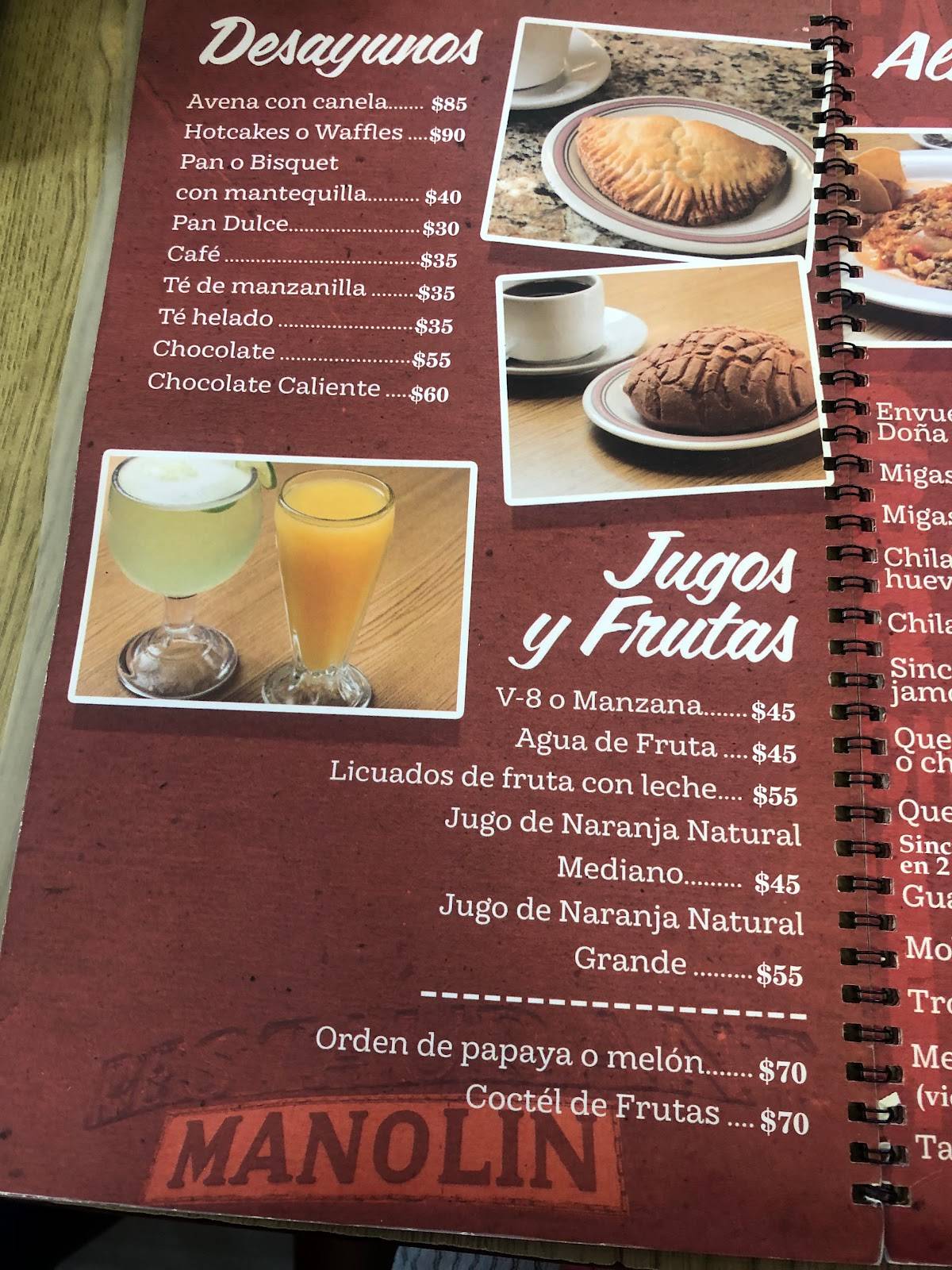 Menu at Restaurante Manolín - Madero, Monterrey, Av. Francisco I ...