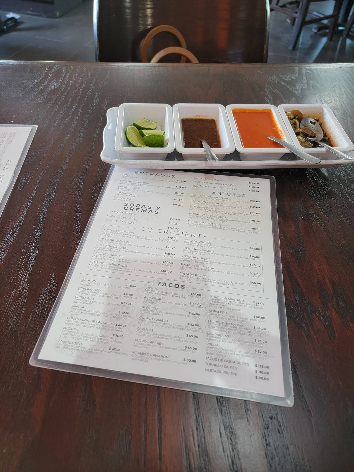 Carta de Restaurante San Blas, Reynosa