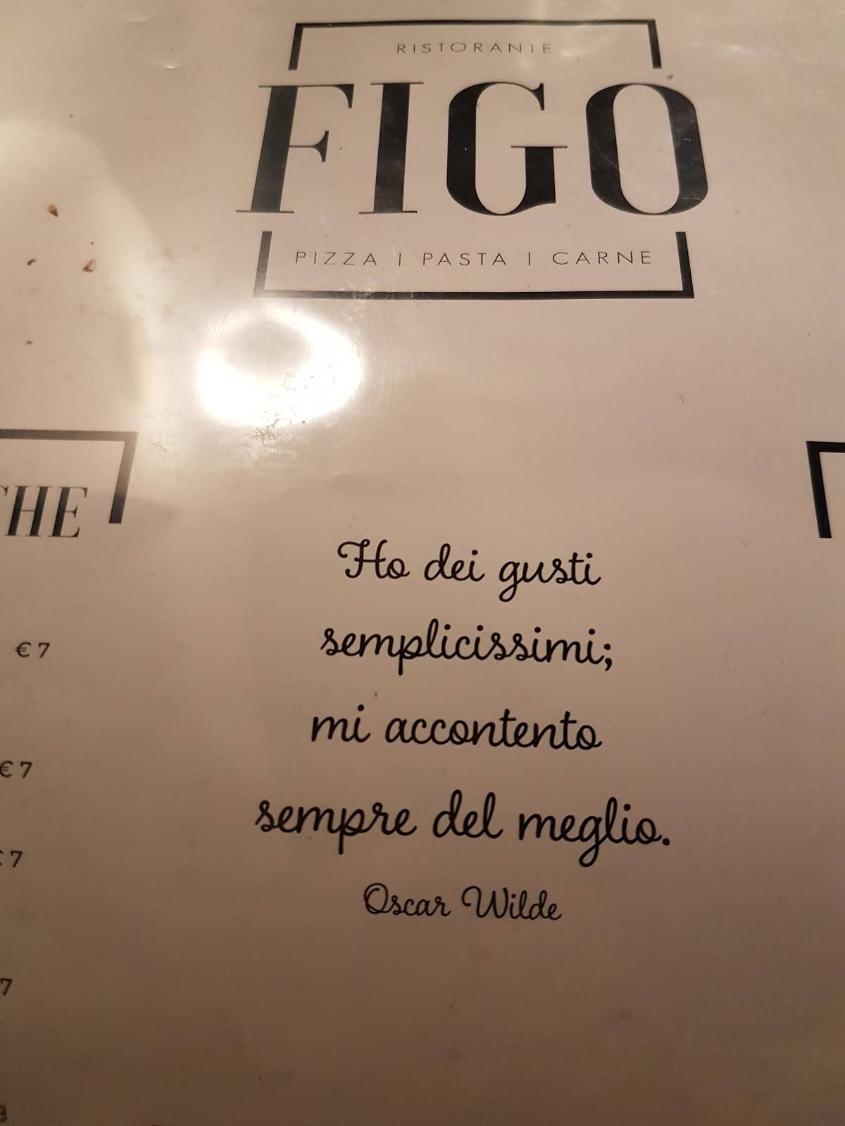 Menu da Figo Ristorante Pizza Pasta Carne, Roma