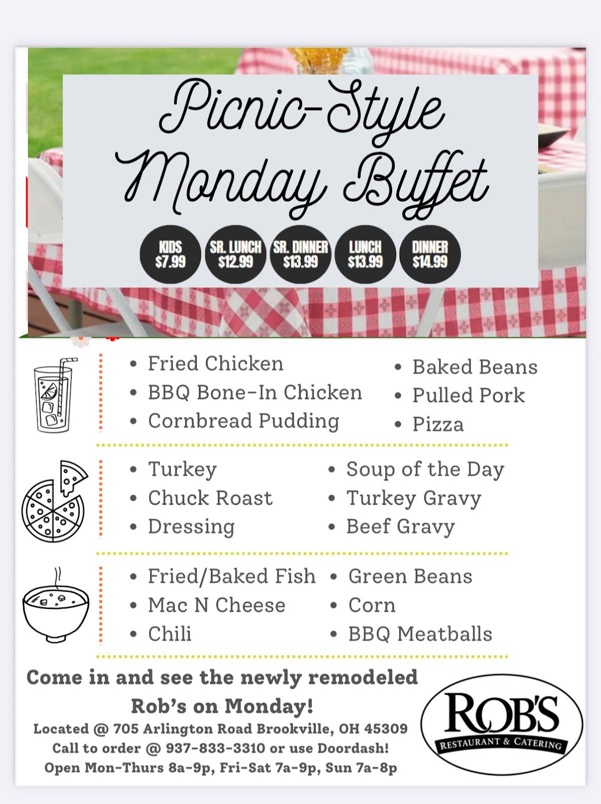Menu at Rob's Restaurant & Catering, Brookville
