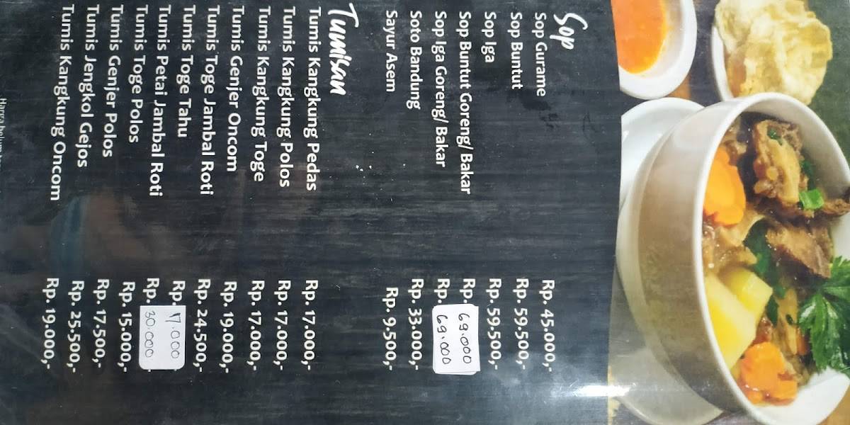 Carta del restaurante Rumah Makan Khas Sunda Cibiuk, Sayang