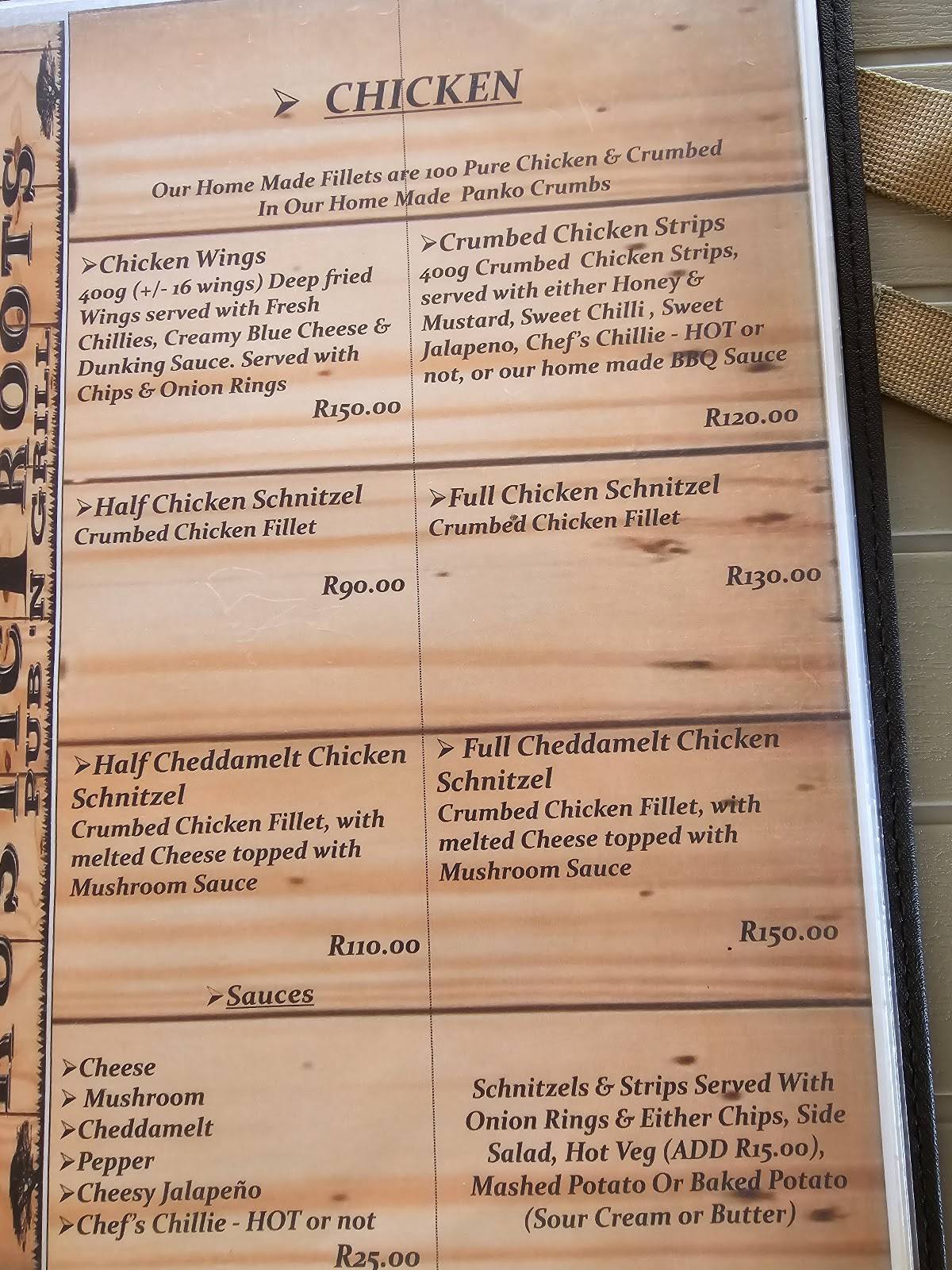 Menu at Rustic Roots Family Restaurant, Randfontein