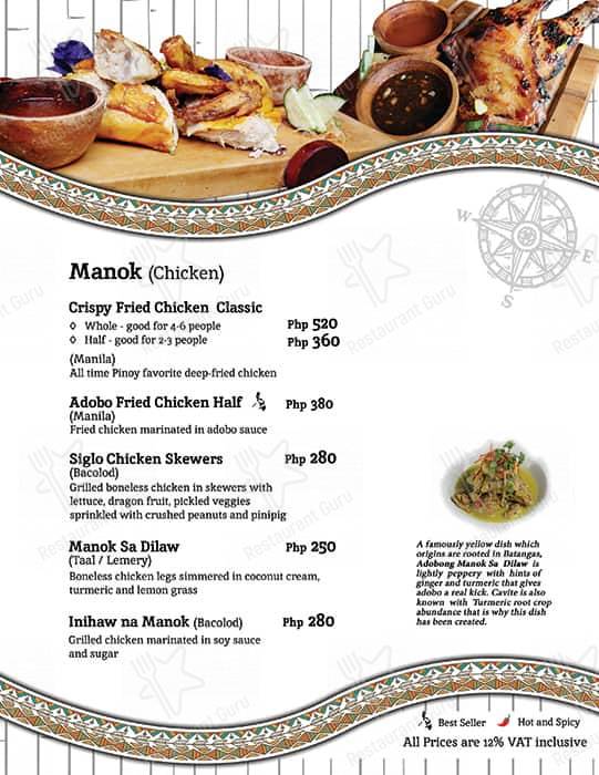 Menu at SIGLO MODERN FILIPINO restaurant, Tagaytay, Tagaytay - Calamba Rd