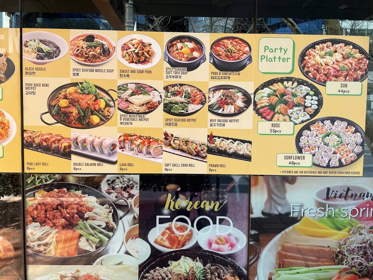 Menu at Matsu Yakiniku Buffet restaurant, Parramatta