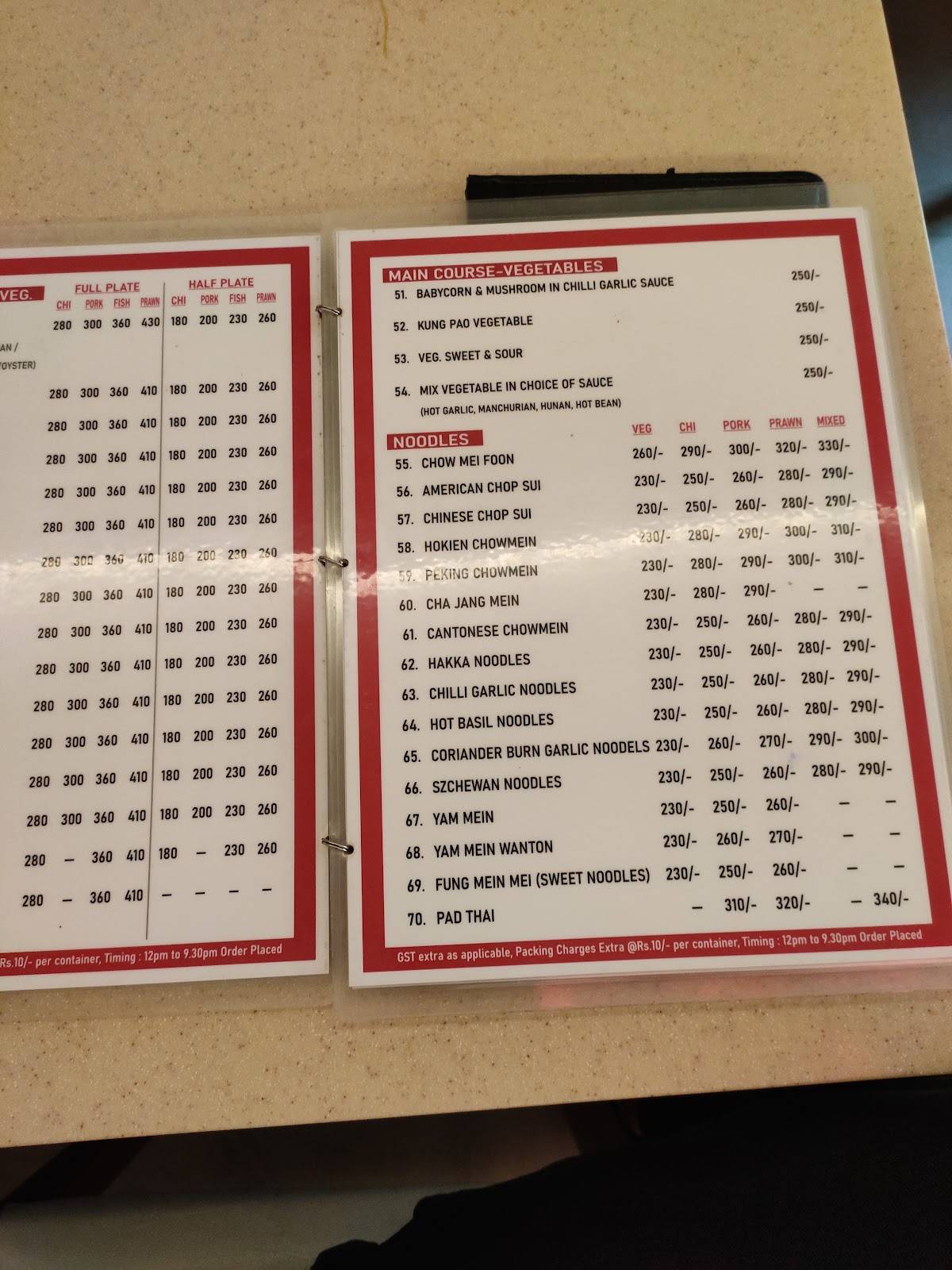 Menu at Sei Vui Restaurant, Kolkata, 17, Black Burn Ln, opposite ...