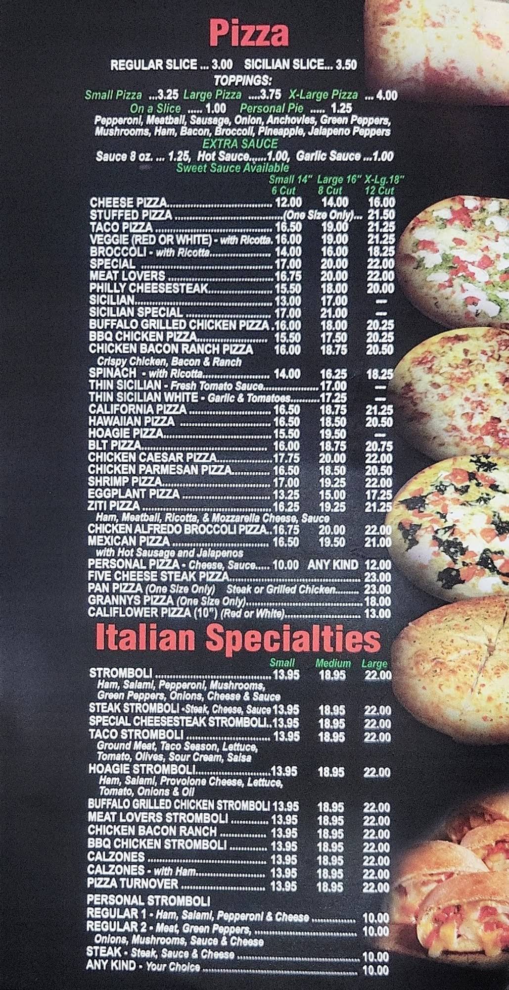 Menu at Shamokin Luna's Pizzeria, Shamokin