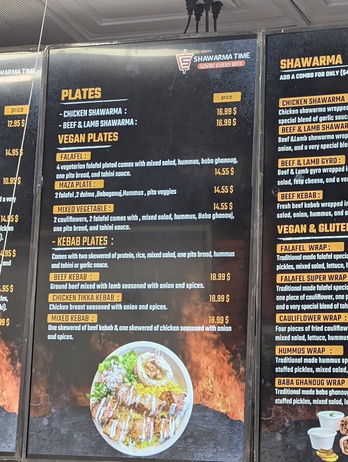 Menu at Shawarma Time restaurant, Redmond