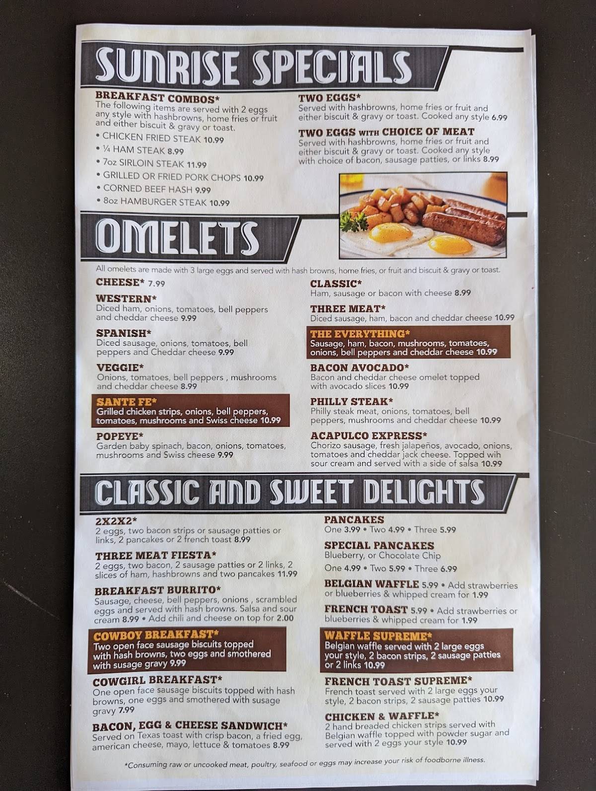 Menu at Silver Skillet Family Diner restaurant, Tulsa