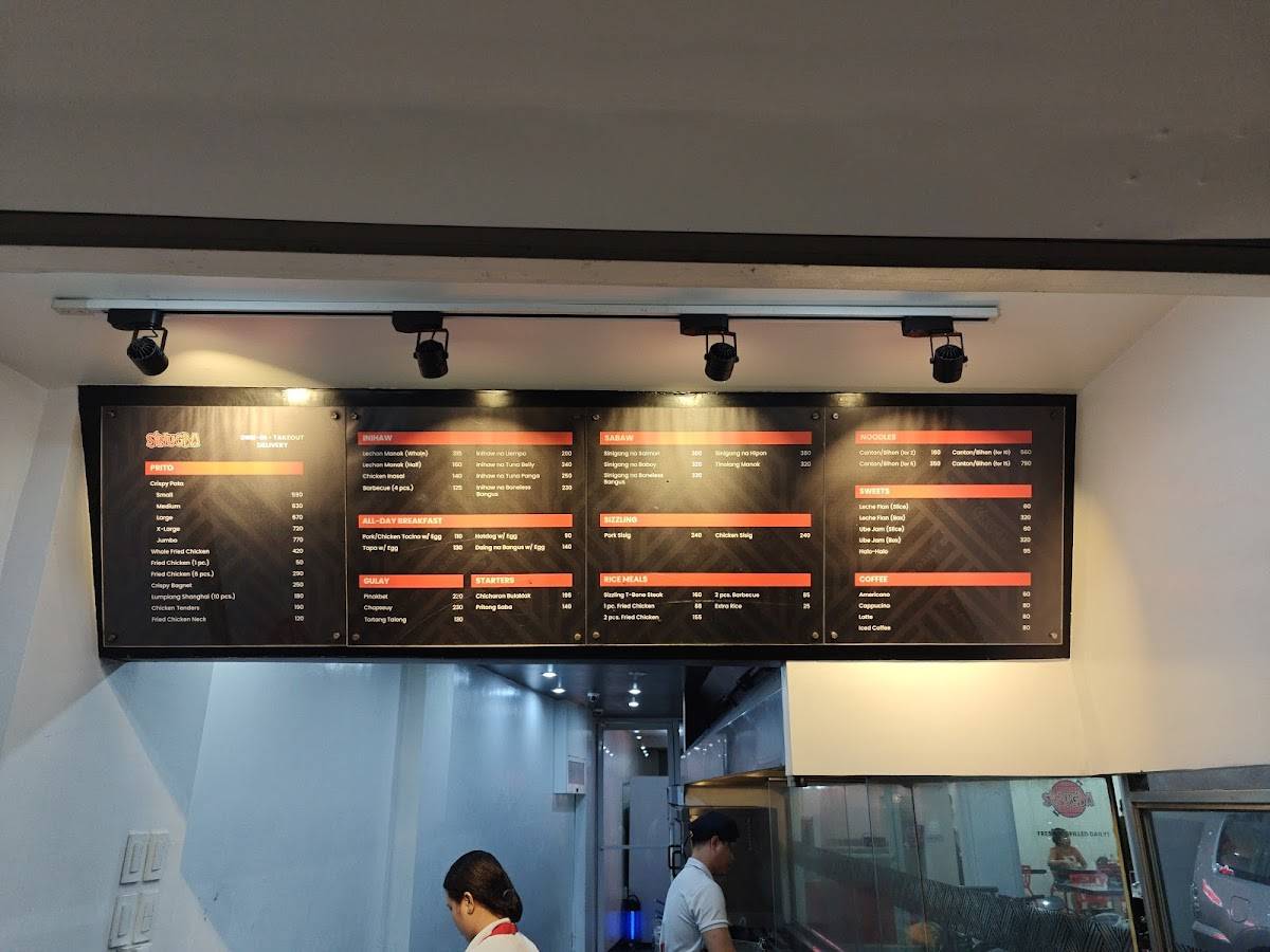 Menu at Sinugba restaurant, Mandaluyong, 472 Barangka Dr.