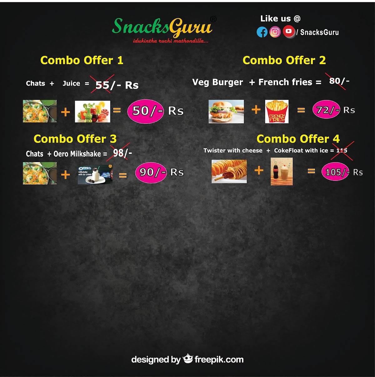 Menu at SnacksGuru, Bengaluru