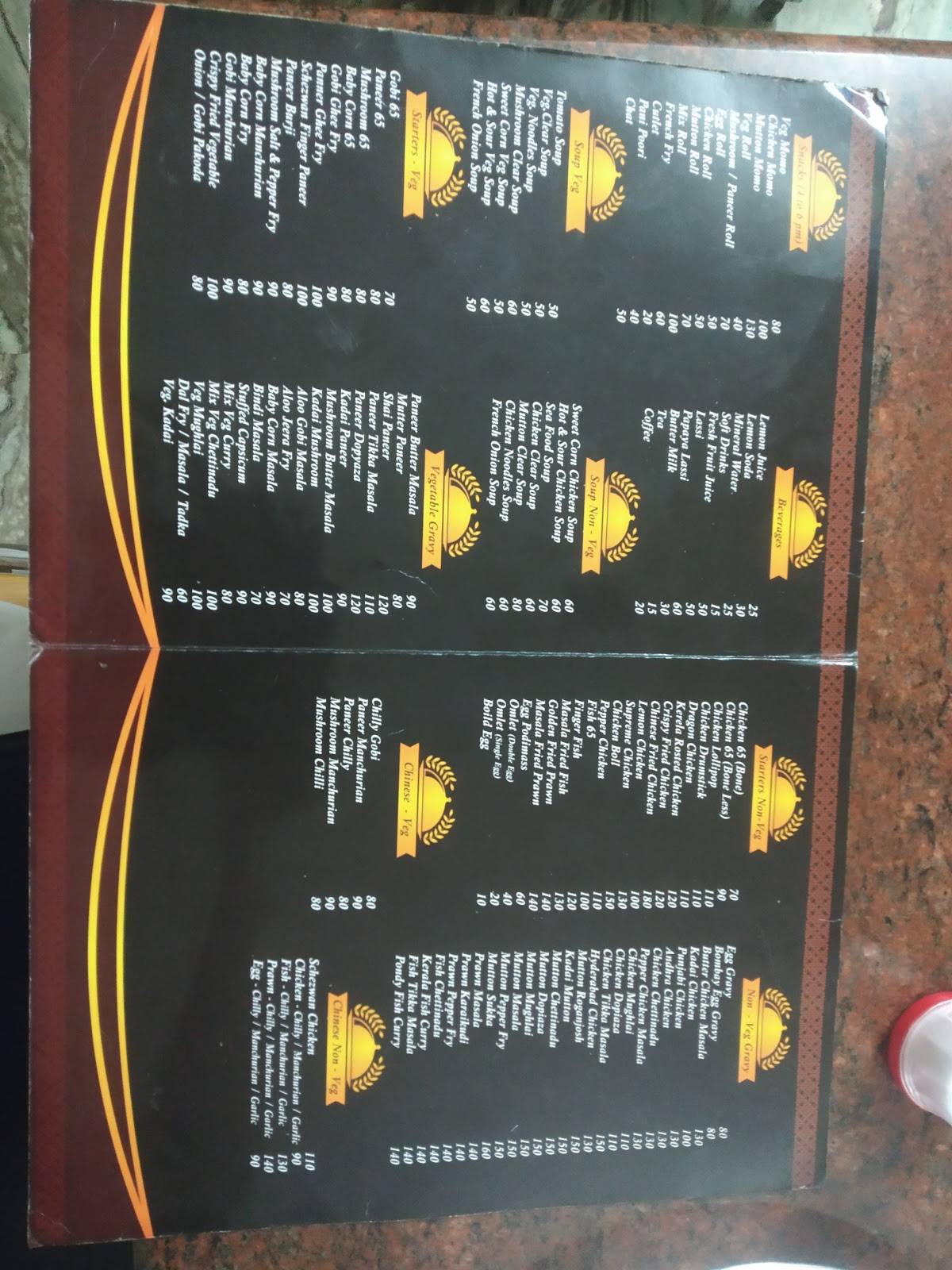 Menu at Sonali Multi Cuisine Restaurant, Kalapet, 95