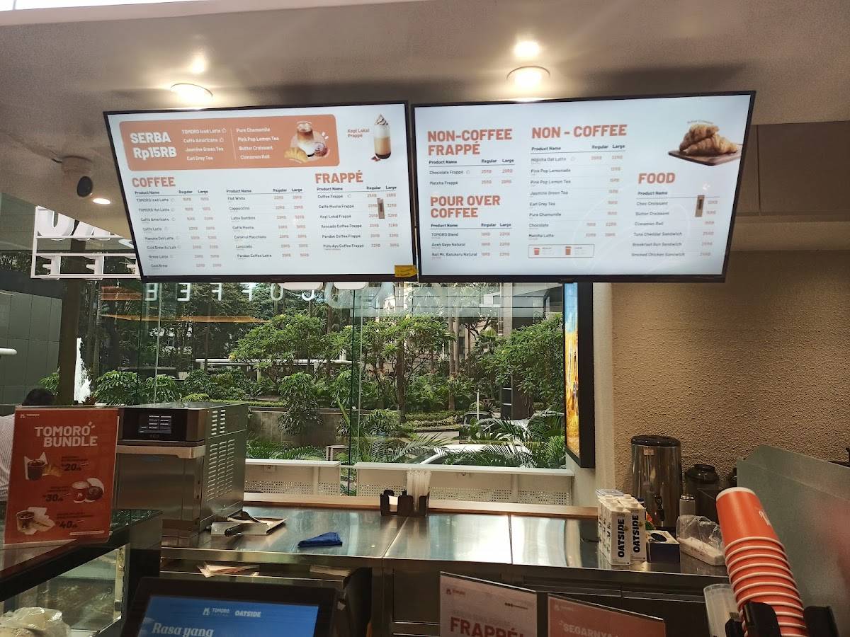 Carta de TOMORO COFFEE - Gedung City Plaza, South Jakarta