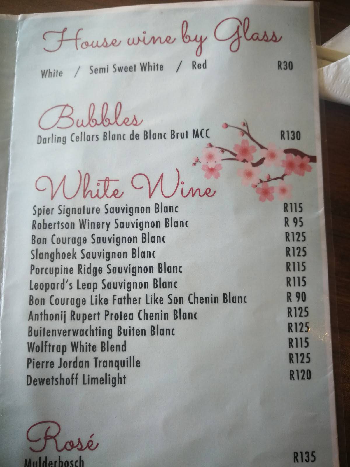 Menu at Tai shan Restaurant, Cape Town, 48 2nd Ave