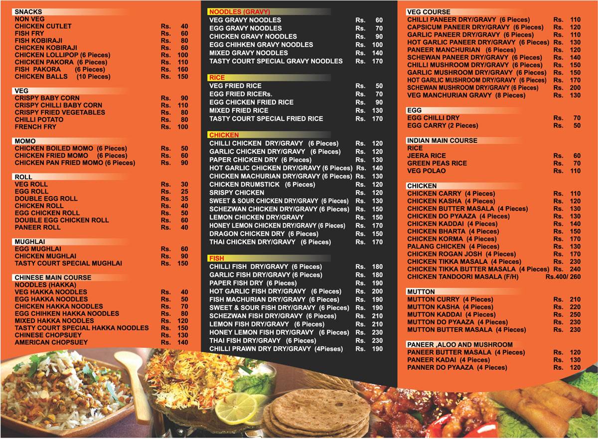 Menu at Tasty Court, Kolkata, 205