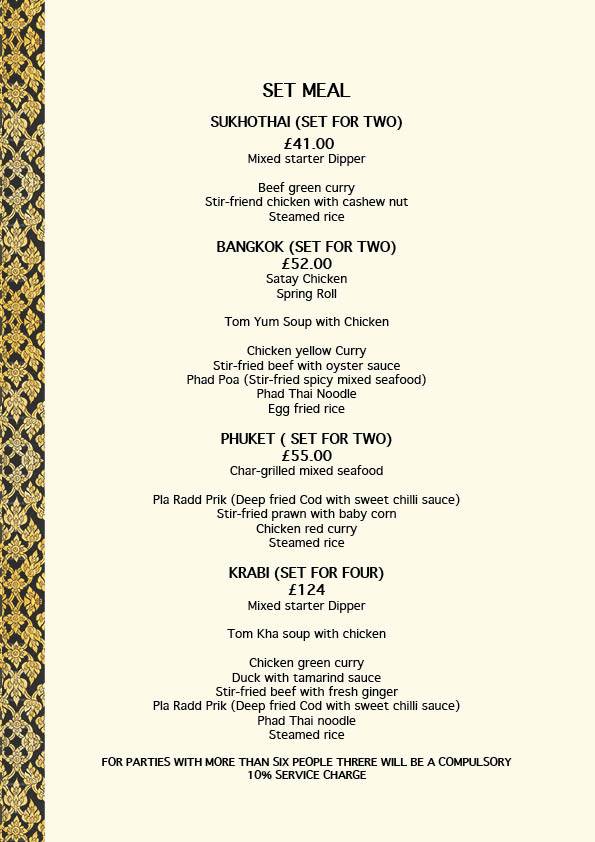 Menu at Thai Four Two Restaurant, Rochester
