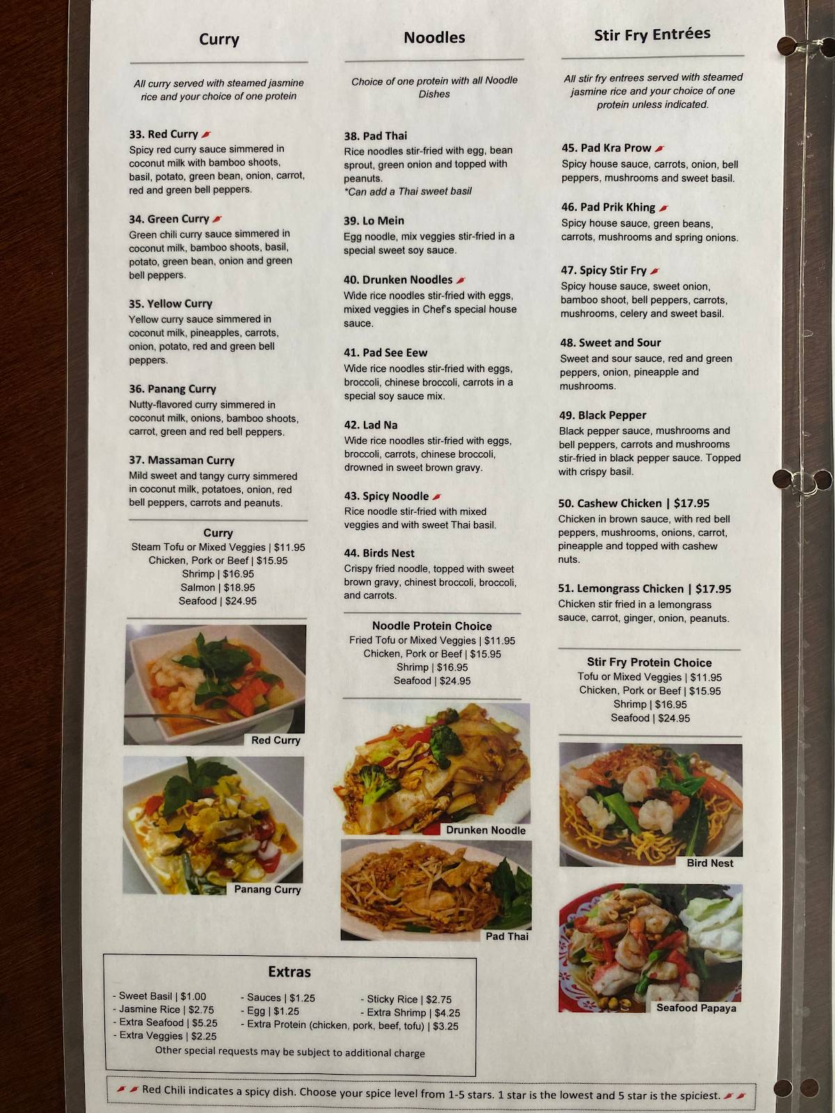 Menu at Thai Wok Street Food restaurant, Burrillville