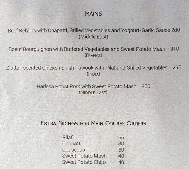 Menu at THE CLOVE, Vajreshwari
