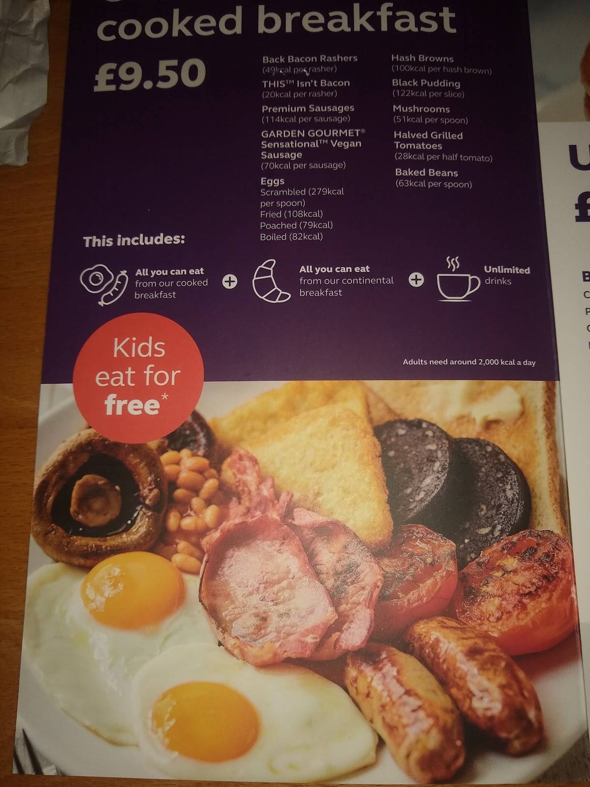 Menu at The Longford Inn Beefeater restaurant, Gloucester