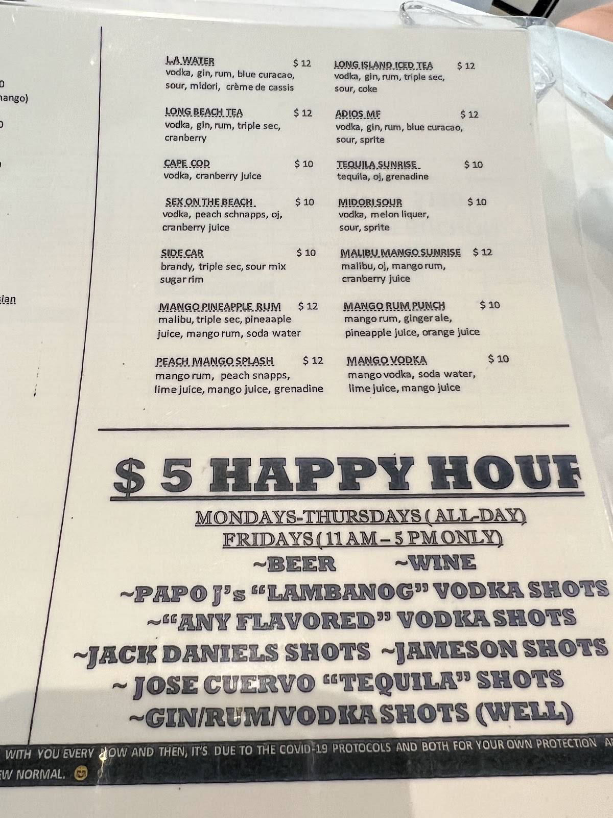 Menu at The Noypitz Bar & Grill, Las Vegas