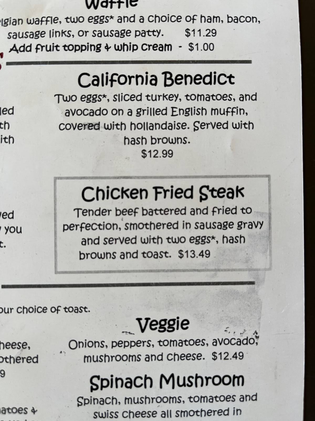 Menu at The Otis Restaurant, Otis Orchards-East Farms