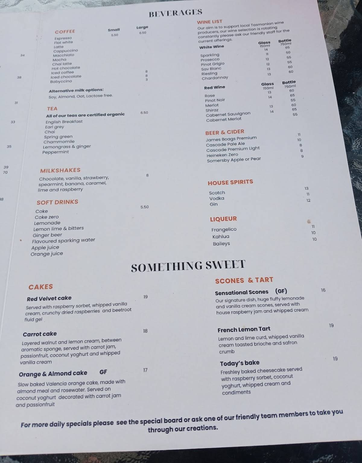 Menu at The Signal Station Restaurant, Mount Nelson