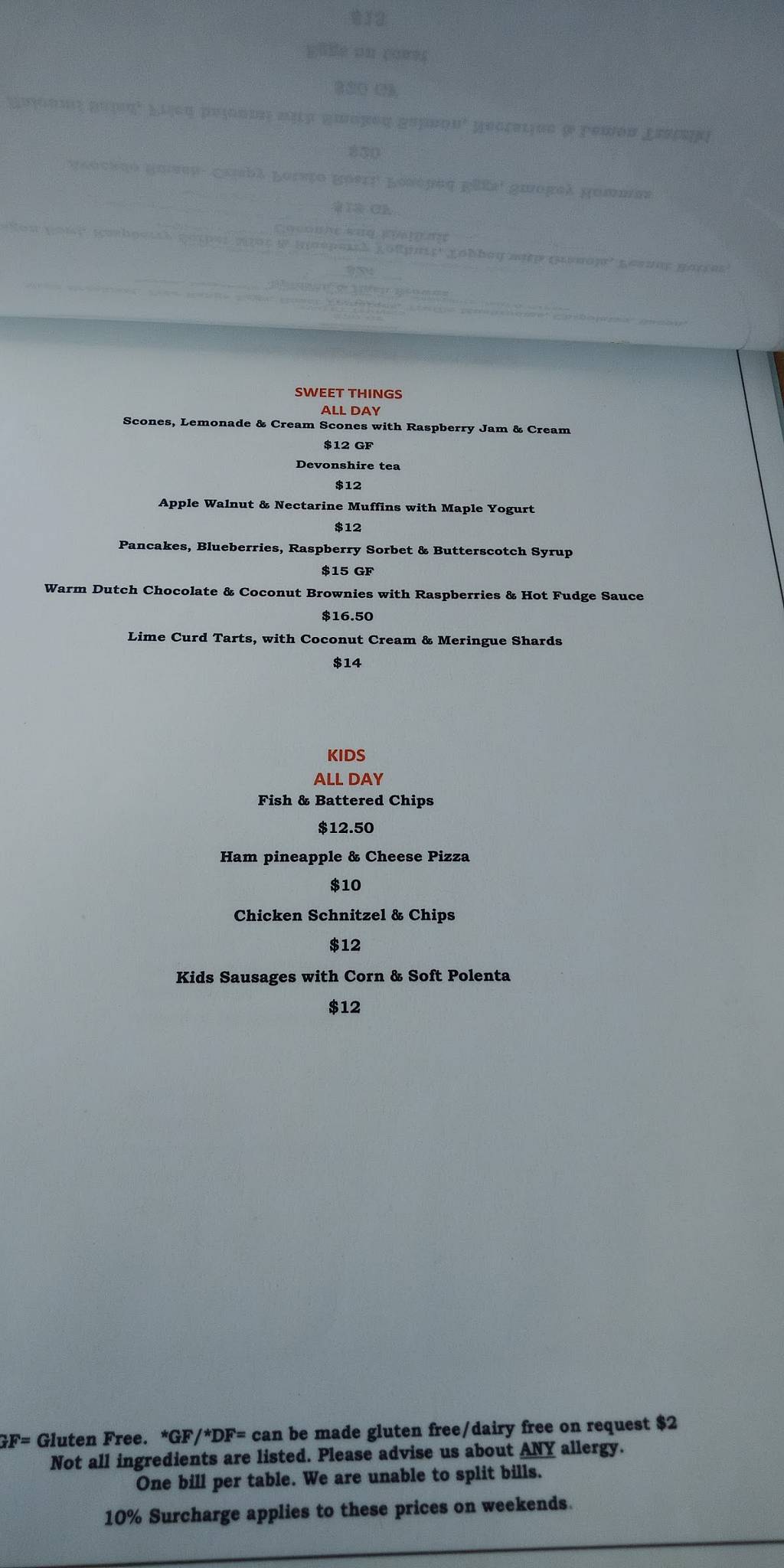 Menu at The Signal Station Restaurant, Mount Nelson