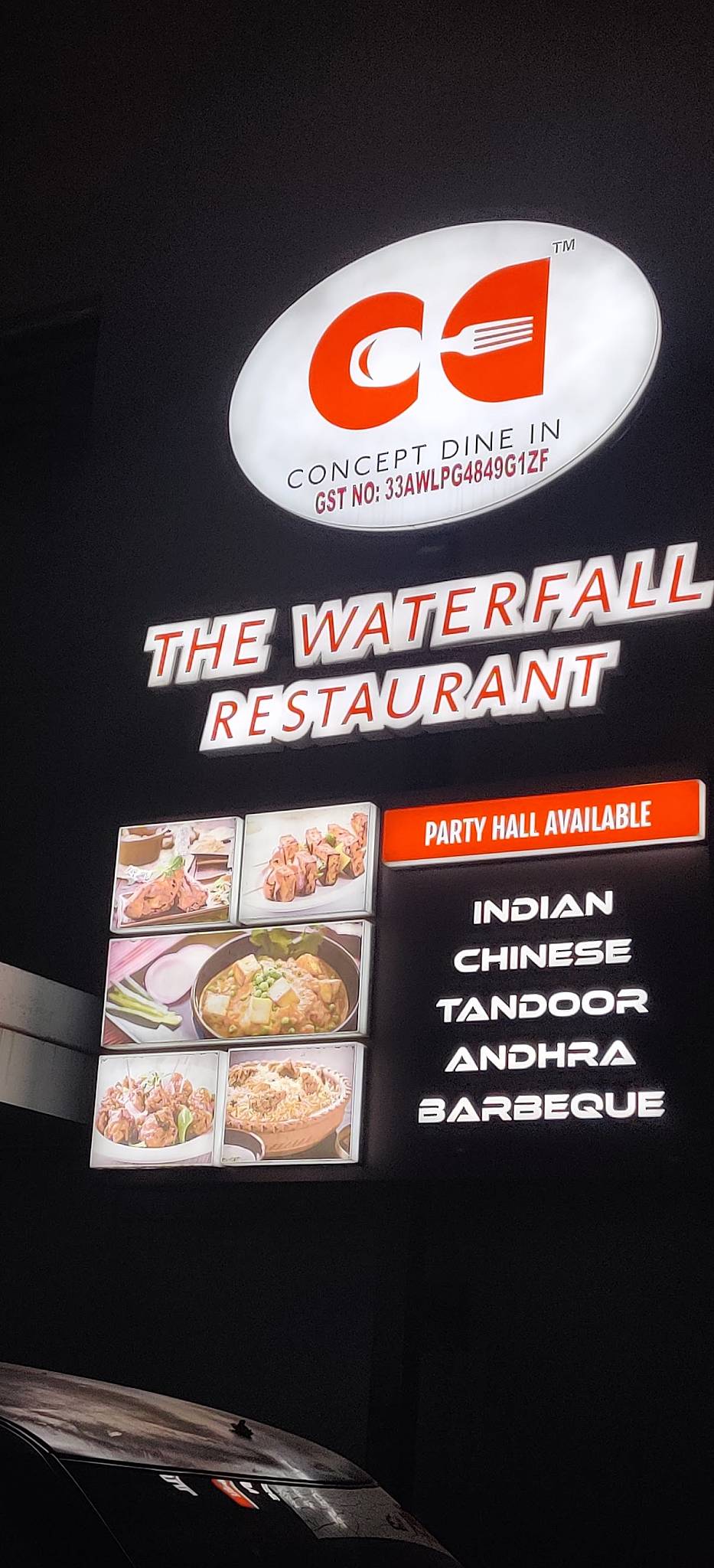Menu at The Waterfall Restaurant, Chennai